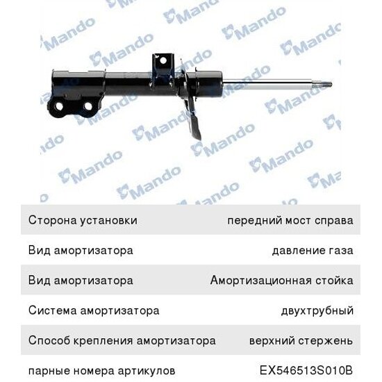 Амортизатор передний правый Mando для HYUNDAI Sonata (09-)