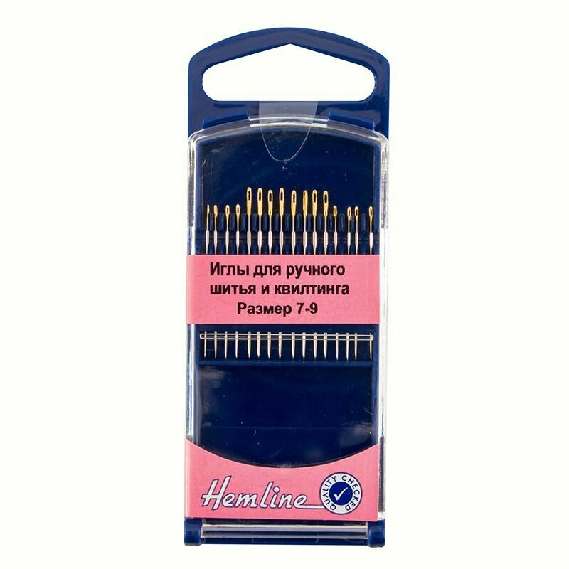 Иглы для ручного шитья и квилтинга в пластиковом контейнере №7-9, 16 шт