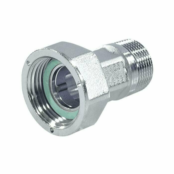 Полусгон латунь хром R37 Ду 20 3/4"xG1" НР/нак/гайка Giacomini R37X004