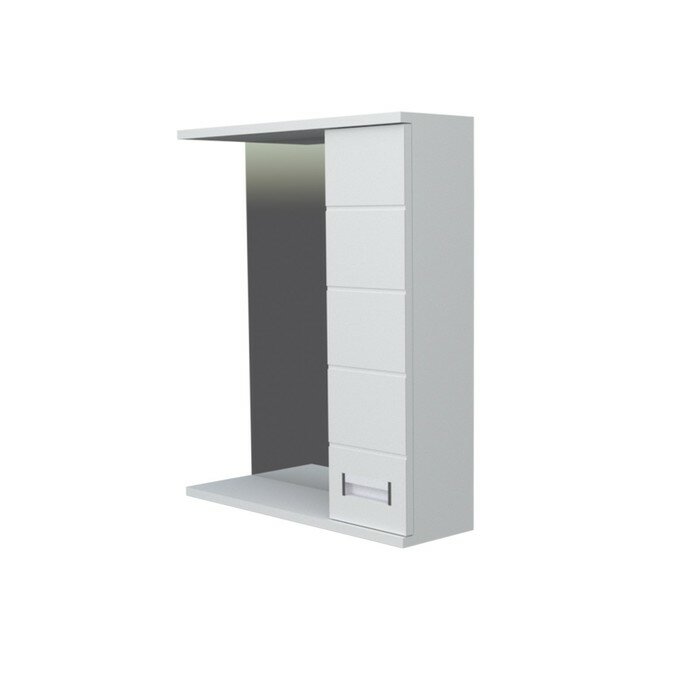 Зеркало - шкаф для ванной комнаты «Ника 50», правый, 500×150×700 мм, цвет белый