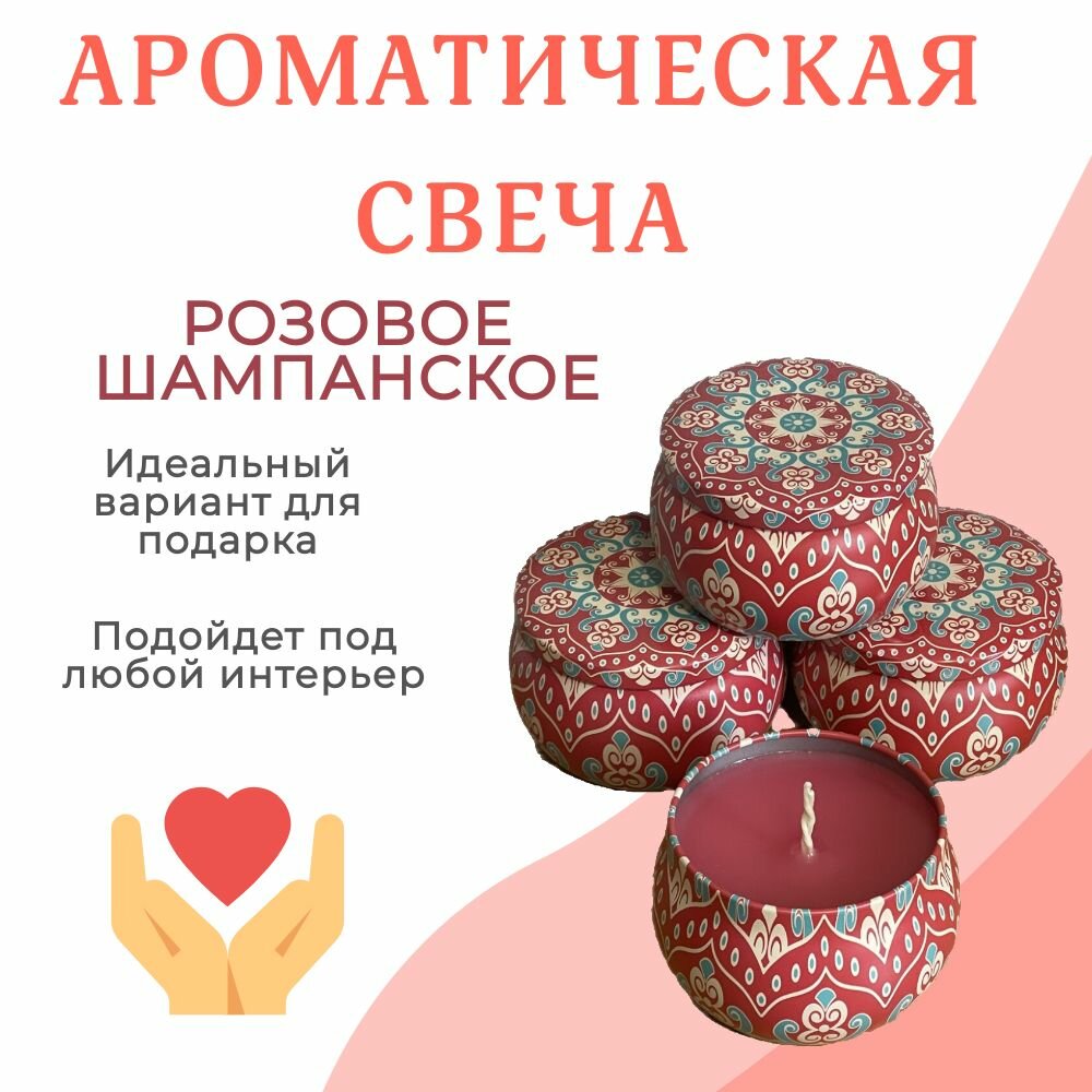 Ароматическая свеча "розовое шампанское"/Контейнерная свеча