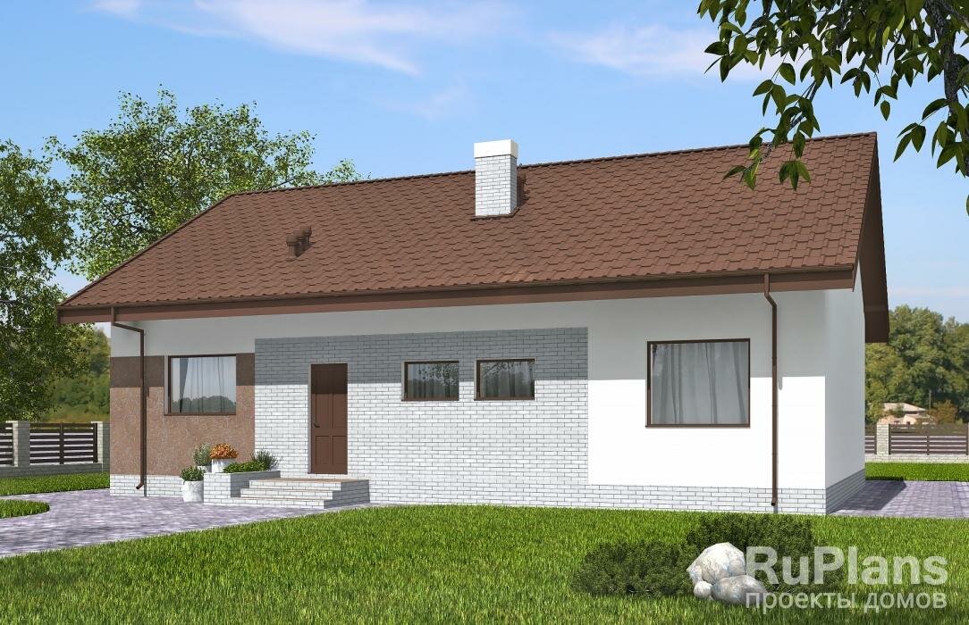 Одноэтажный жилой дом (117 м2, 15м x 13м) Rg5836