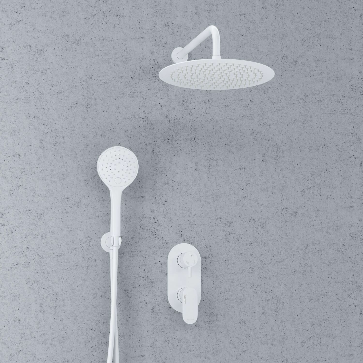 Душевая система скрытого монтажа с тропическим душем WasserKRAFT, Белый