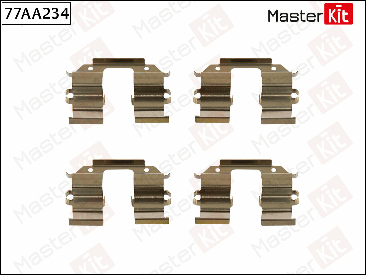MASTERKIT 77AA234 комплект установочный колодок тормозных Daewoo (Дэу) nexia, lanos, Matiz (Матиз) 09-98-,