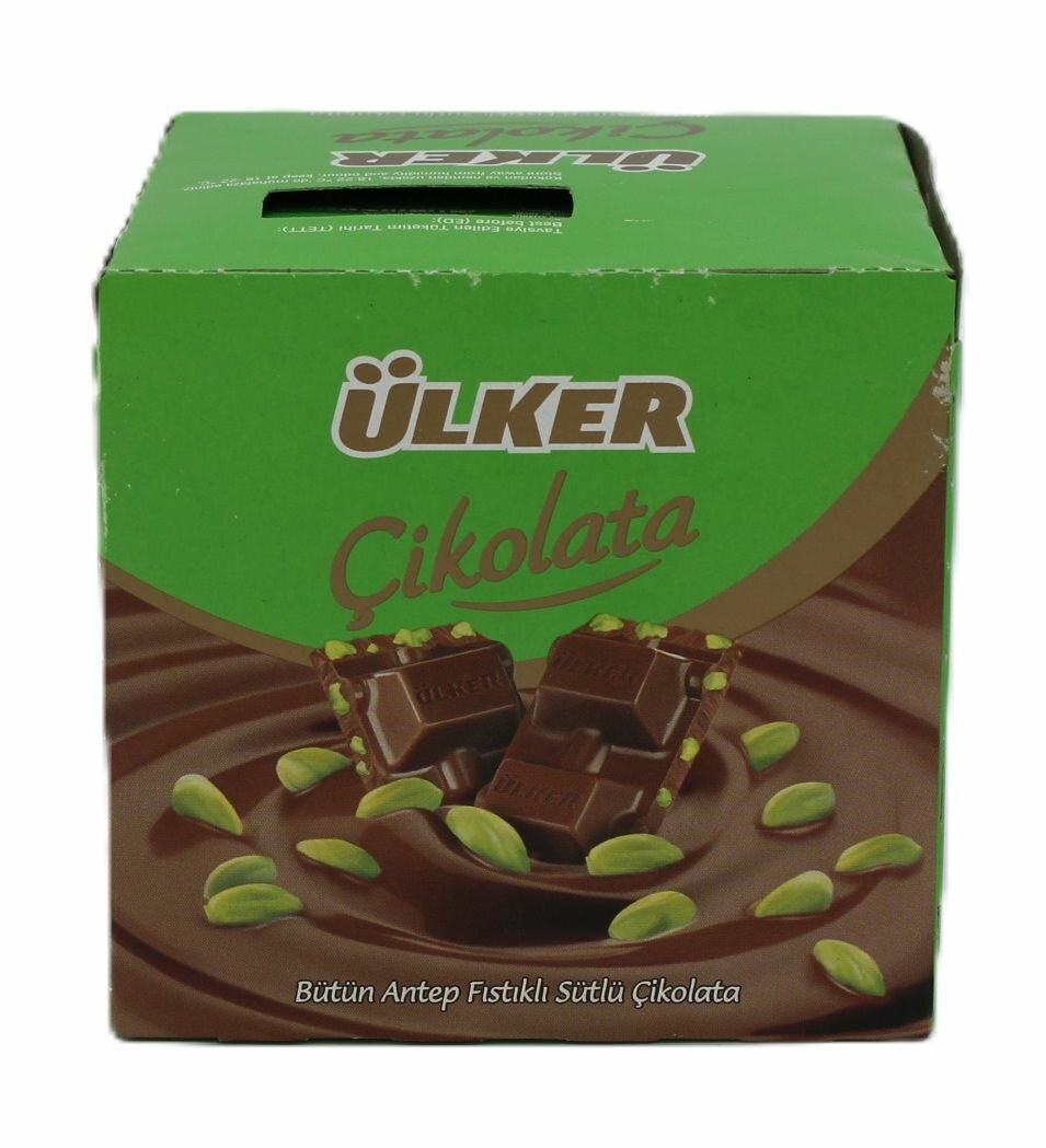 Шоколад Турецкий Ulker "Фисташка", молочный, натуральный, без ГМО, 6 шт. по 65г