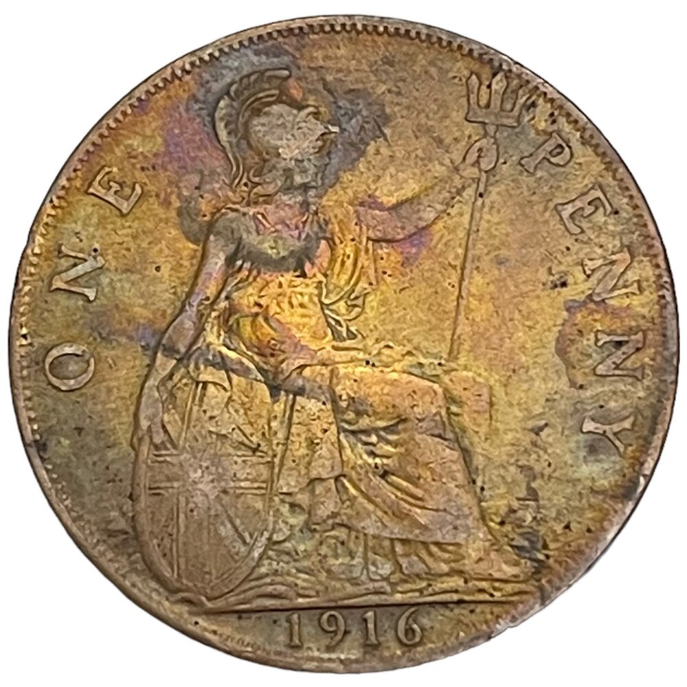 Великобритания 1 пенни 1916 г. (Cu)
