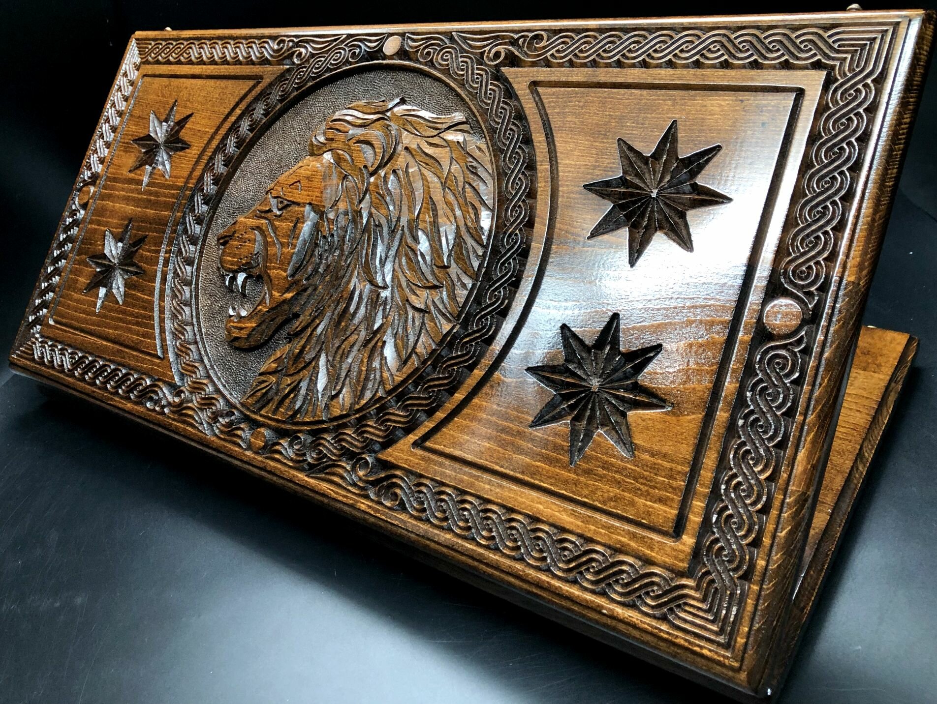 Нарды резные лакированные "РЁВ льва" большие 60 см