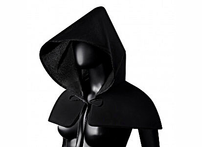 Капюшон инквизитора (священника) на завязках LESD2428, черный