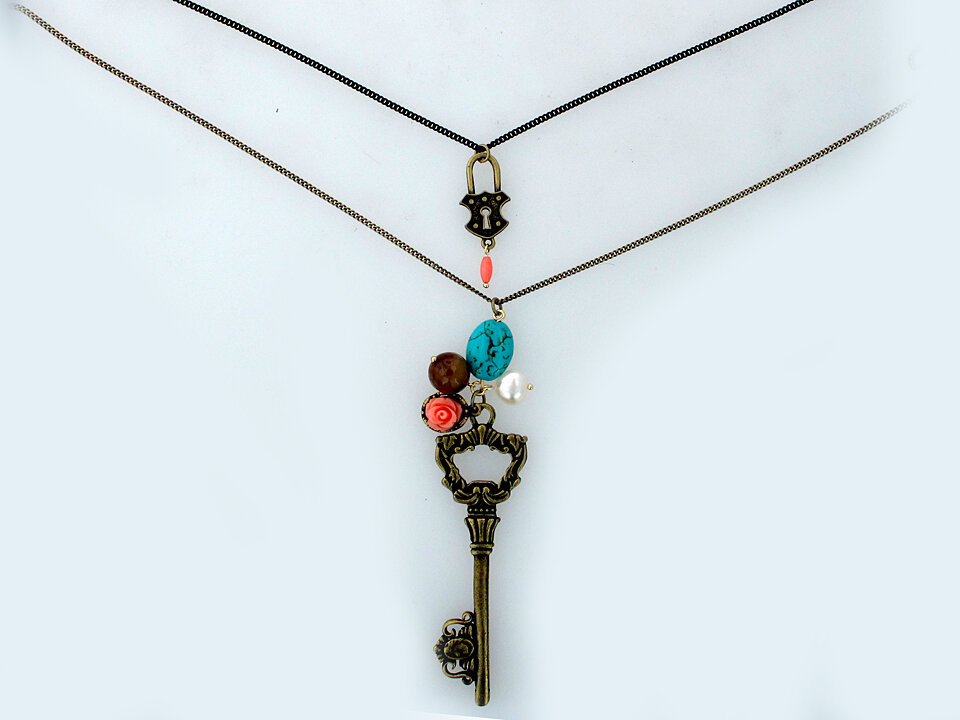 Колье, кристаллы Swarovski, жемчуг имитация