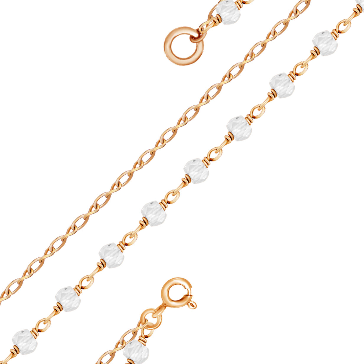 Браслет-цепочка, серебро, 925 проба, родирование