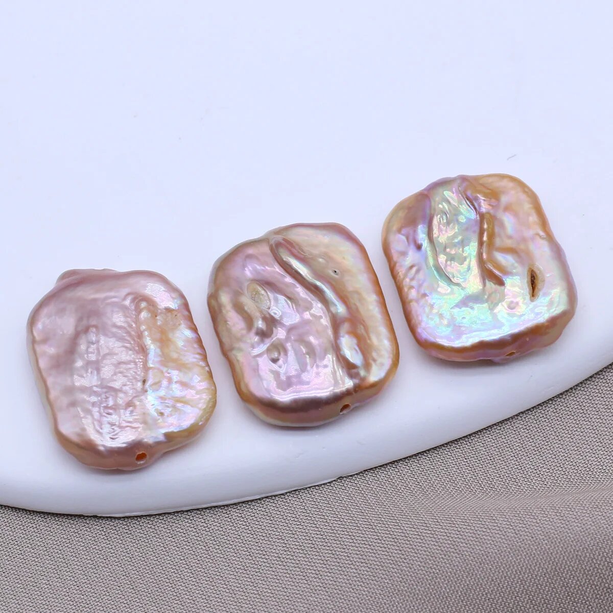 Натуральный жемчуг, бусины, 3 шт. 15x20mm