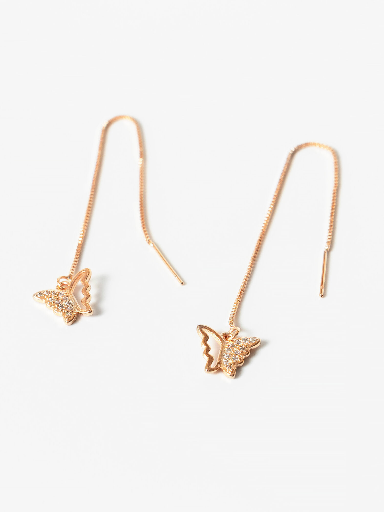 Серьги цепочки, кристаллы Swarovski