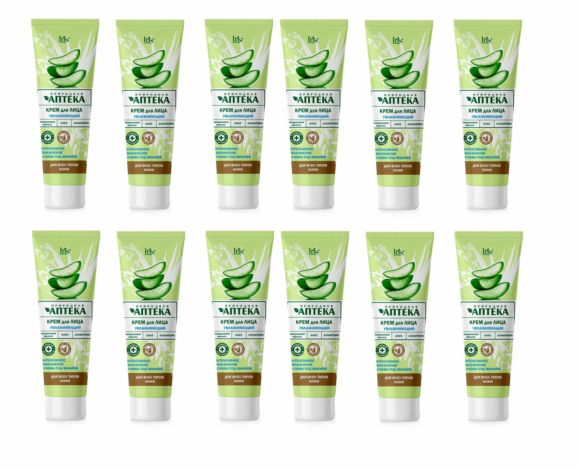 Iris Крем для лица Природная аптека, Увлажняющий, 100 мл, 12 шт