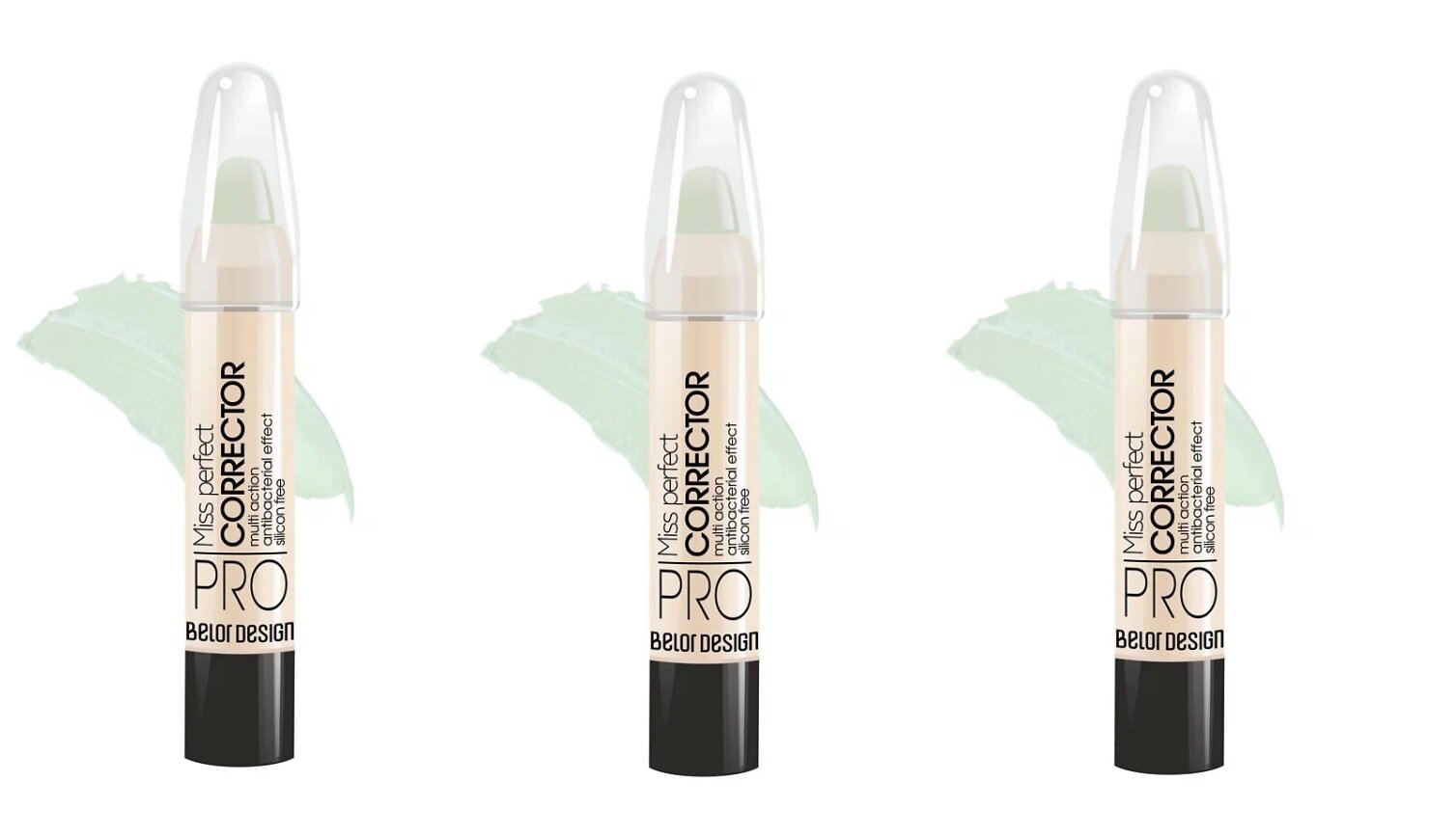 Корректор для лица BelorDesign miss perfect, тон 022, 3 шт, 7.2 гр.