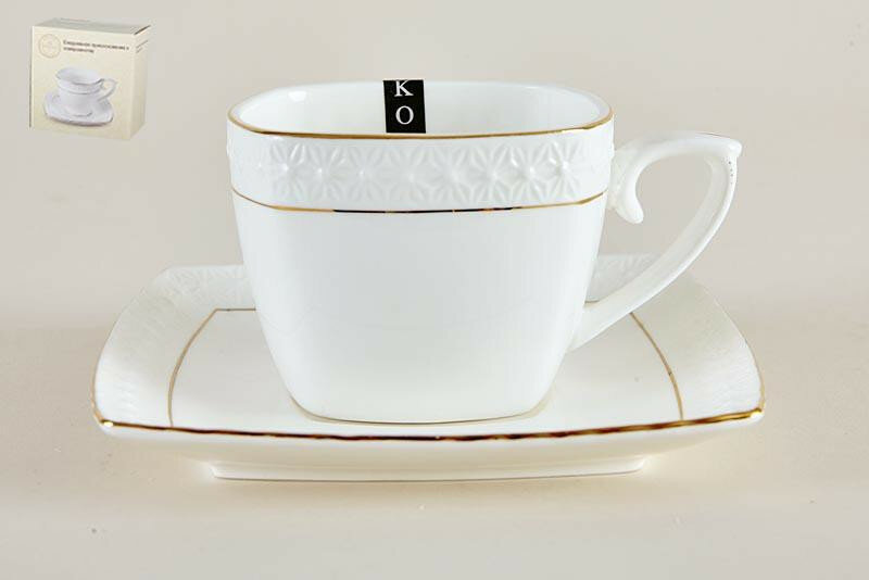 Пара чайная 240 мл Снежная королева квадрат подарочная упаковка Коралл 749200