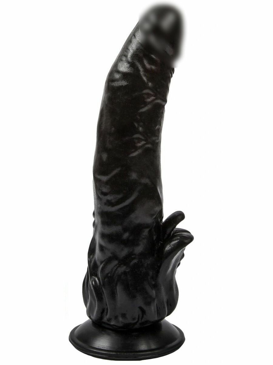 Фаллоимитатор на присоске, черного цвета, реалистичный 19см