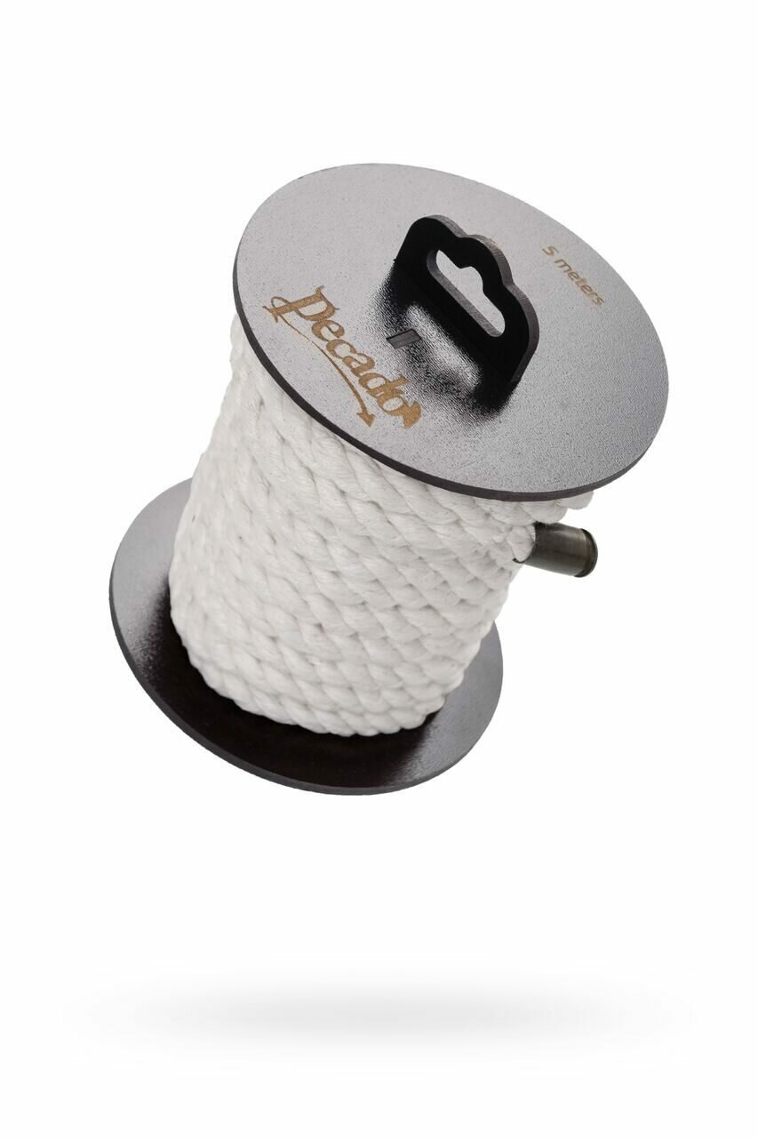 Веревка для шибари PECADO BDSM, на катушке, хлопок, БЕЛАЯ, 5 М