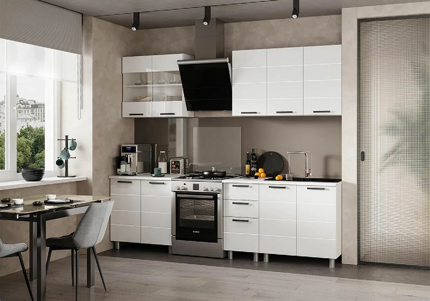 Кухня Дюна белый глянец 2.0 м