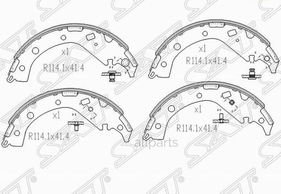 SAT ST-04495-28151 Колодки тормозные барабанные Toyota Camry (XV30) 01-06 / Hiace 07-20