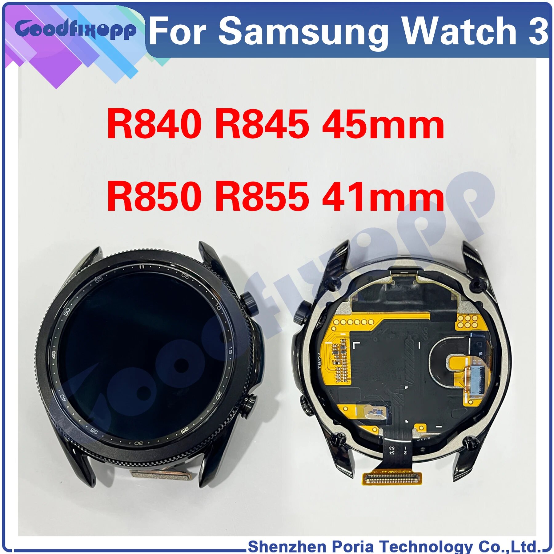 Для Samsung Galaxy Watch 3 SM-R840 SM-R845 45 мм/Watch3 SM-R850 SM-R855 41 мм ЖК-дисплей с сенсорным экраном и дигитайзером в сборе R850 Frame Gray
