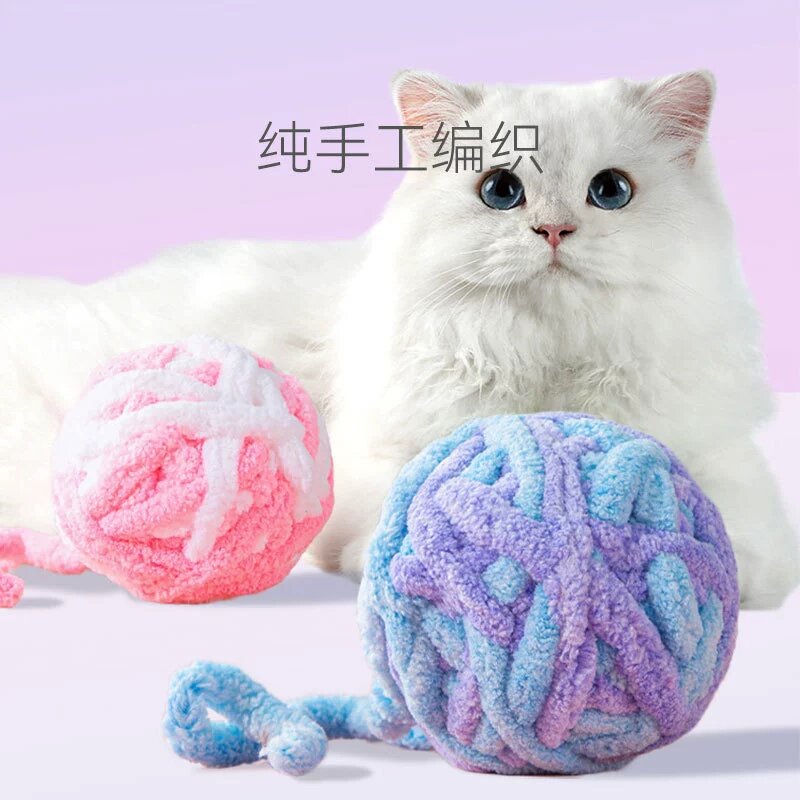 Набор мячей для кошек и собак розовый/белый/фиолетовый. Игрушка для кошек и собак
