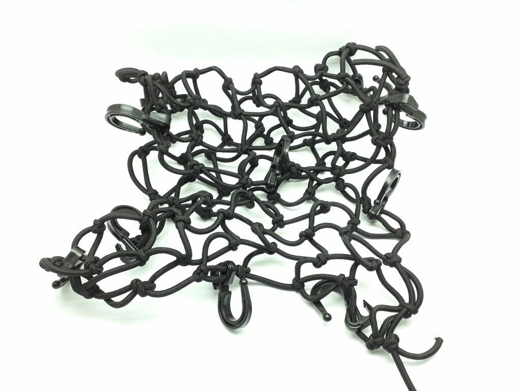 Сетка багажная для мотоциклов 40х70 черная (пластиковые крючки)