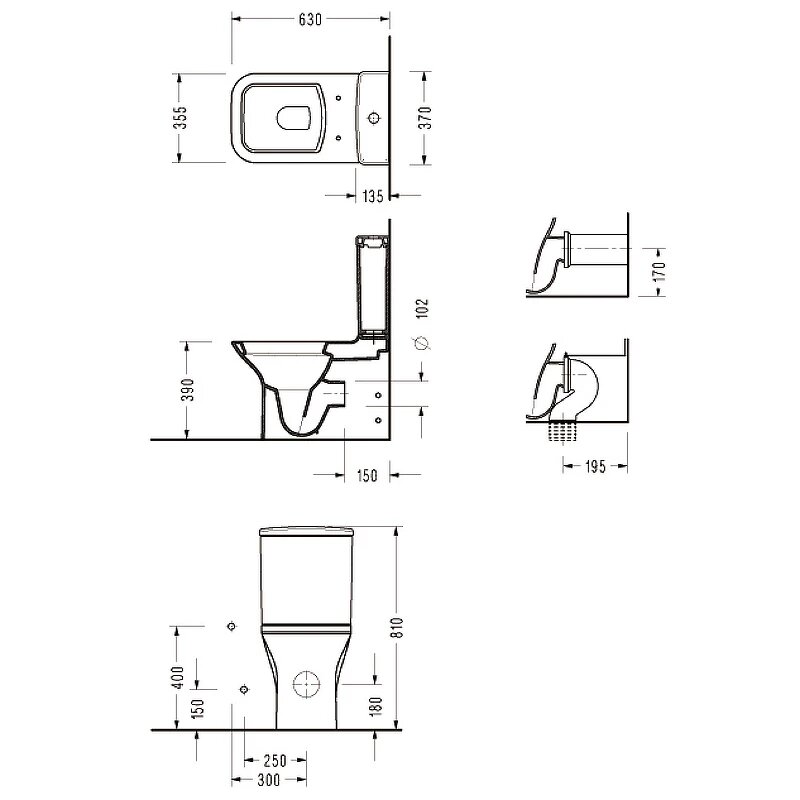 Унитаз напольный SEREL Nita nt12sl, с тонким сиденьем с микролифтом
