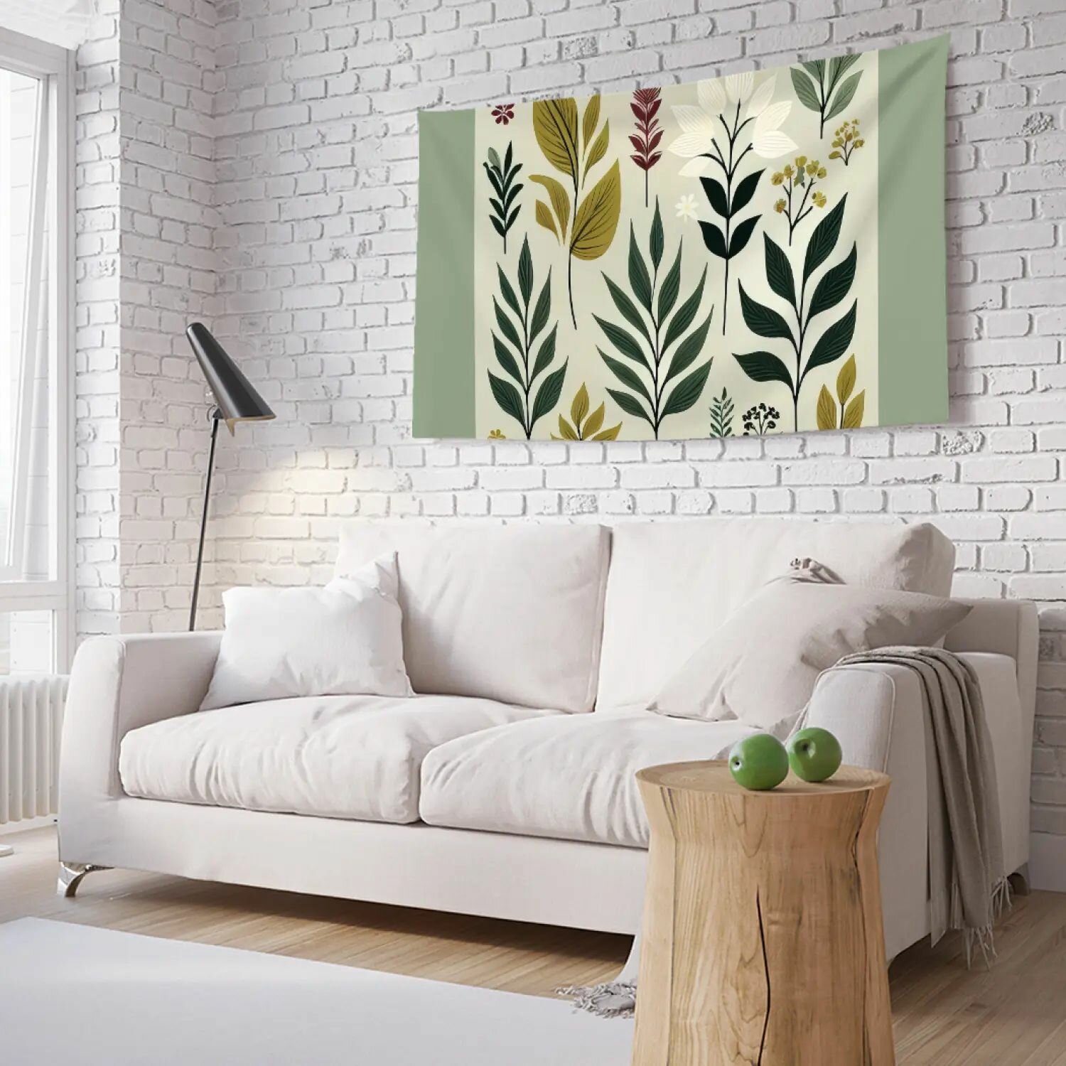 Горизонтальное фотопанно на стену JoyArty "Листья в рамке", из ткани, 100х150 см