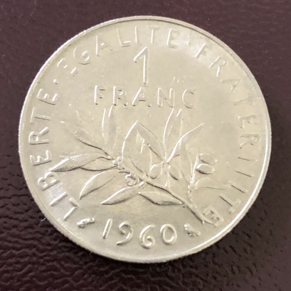 Монета Франции 1 франк 1960 год # К1