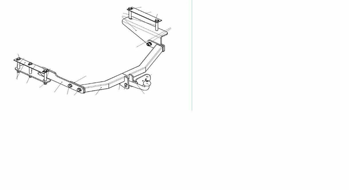 Фаркоп для Ssang Yong Actyon Sport Д -2007 -2012 (без электрики) (паспорт и сертификат) AvtoS. SY008