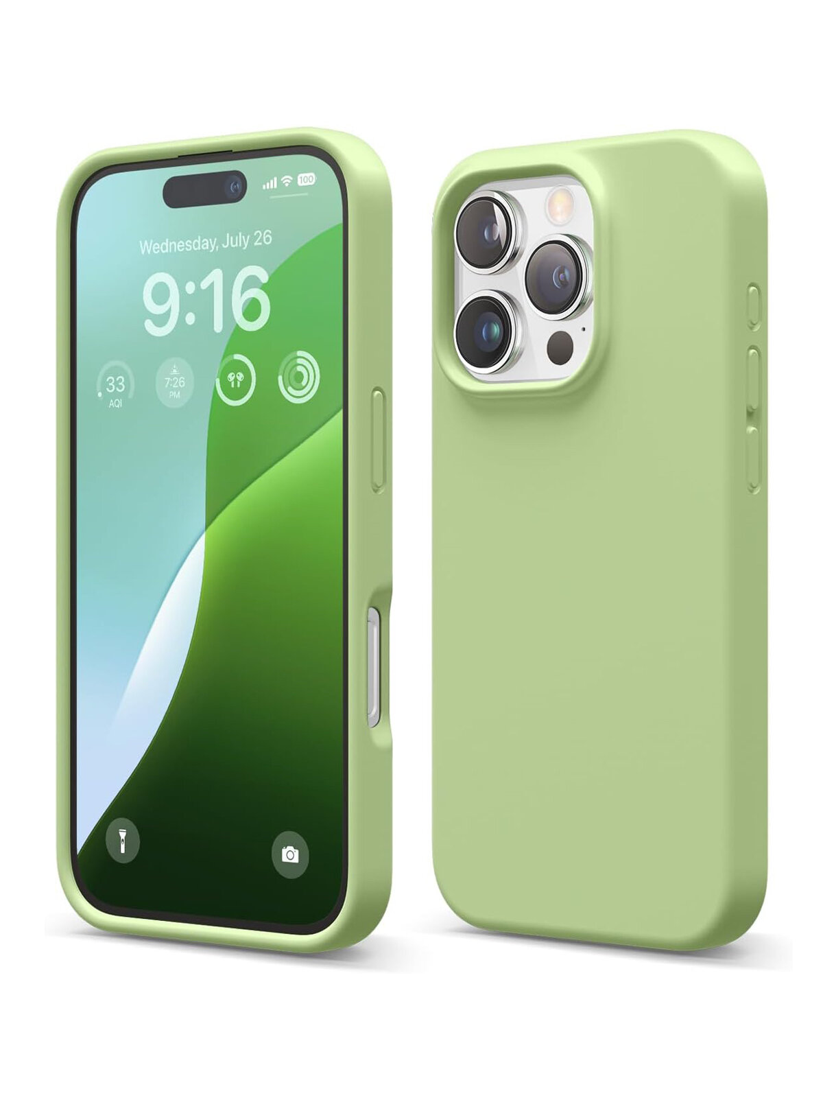 Elago для iPhone 16 Pro Max чехол Soft silicone (Liquid) Pastel Green