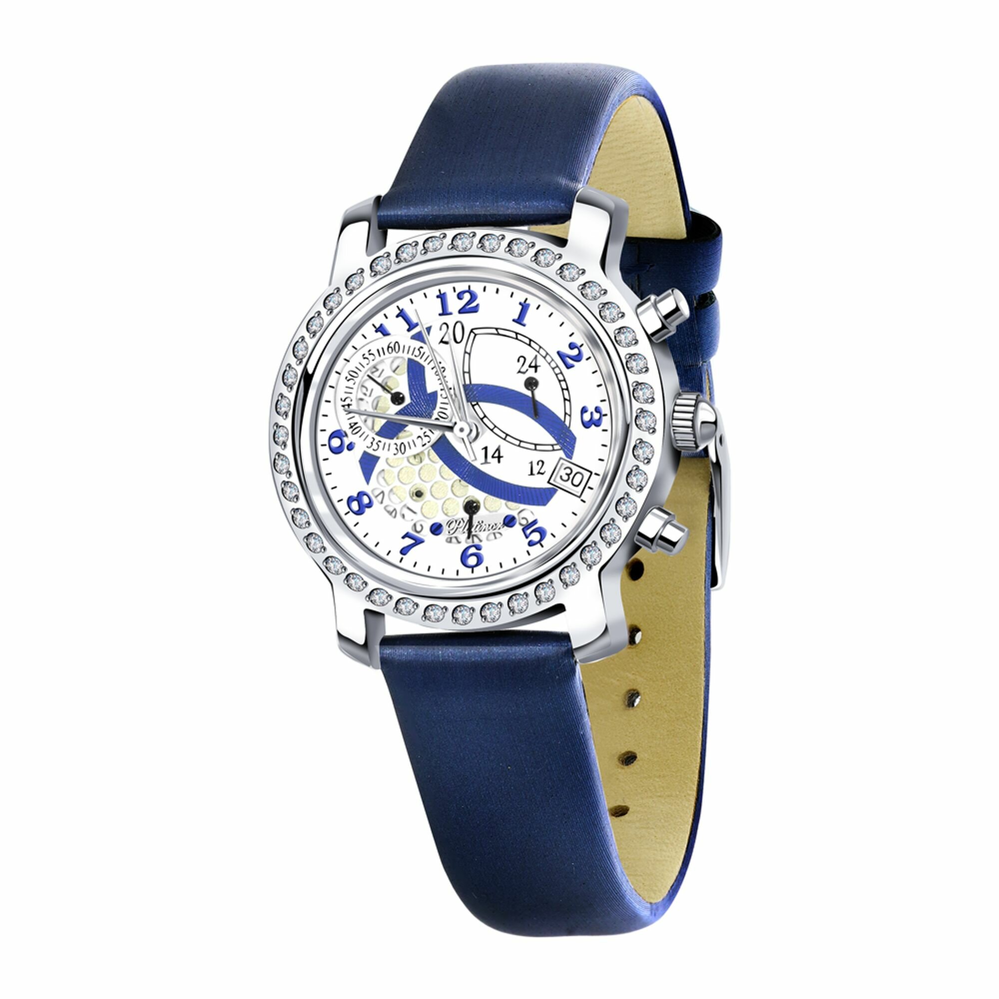 Наручные часы, серебро, фианит