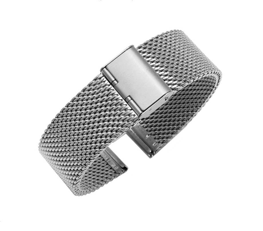 Миланский сменный сетчатый плетеный ремешок браслет MyPads Milanese для умных смарт-часов Huawei Watch Fit из нержавеющей стали с замком серебристый