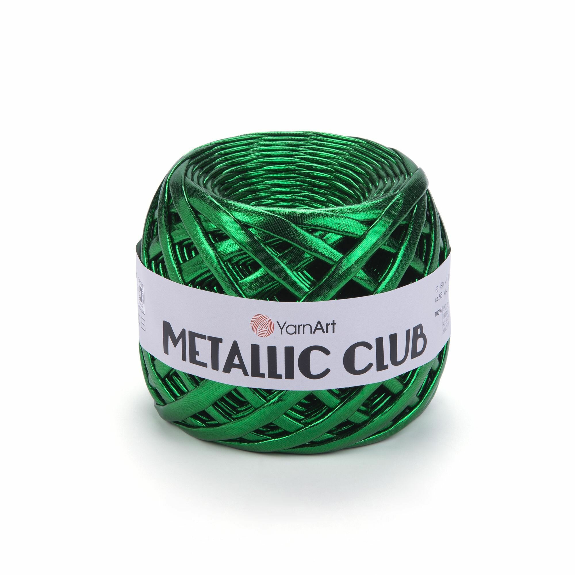 Пряжа трикотажная Металлик клаб клуб (Metallic club) упаковка 1 моток 180 г. 55 м. 100% полиэстер цвет 8115 зеленый