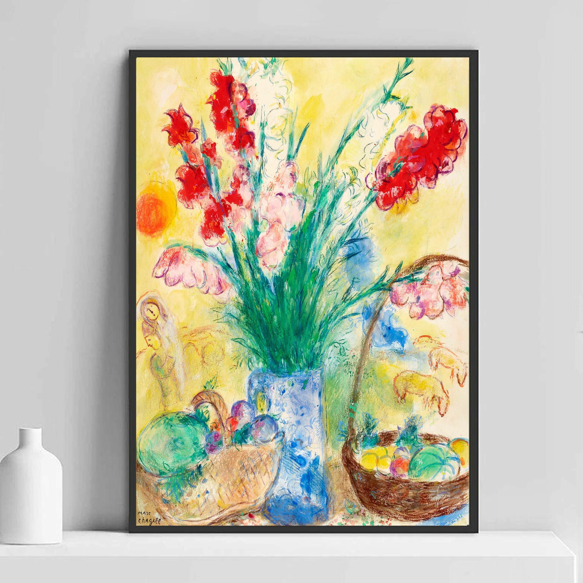 Картина Гладиолусы Марк Шагал, без рамы, размер A3