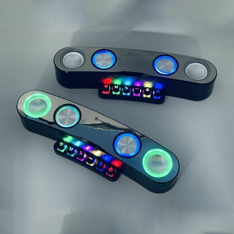 Беспроводная колонка Vivacat "NR-555", Bluetooth, RGB-подсветка, стереозвук, портативная