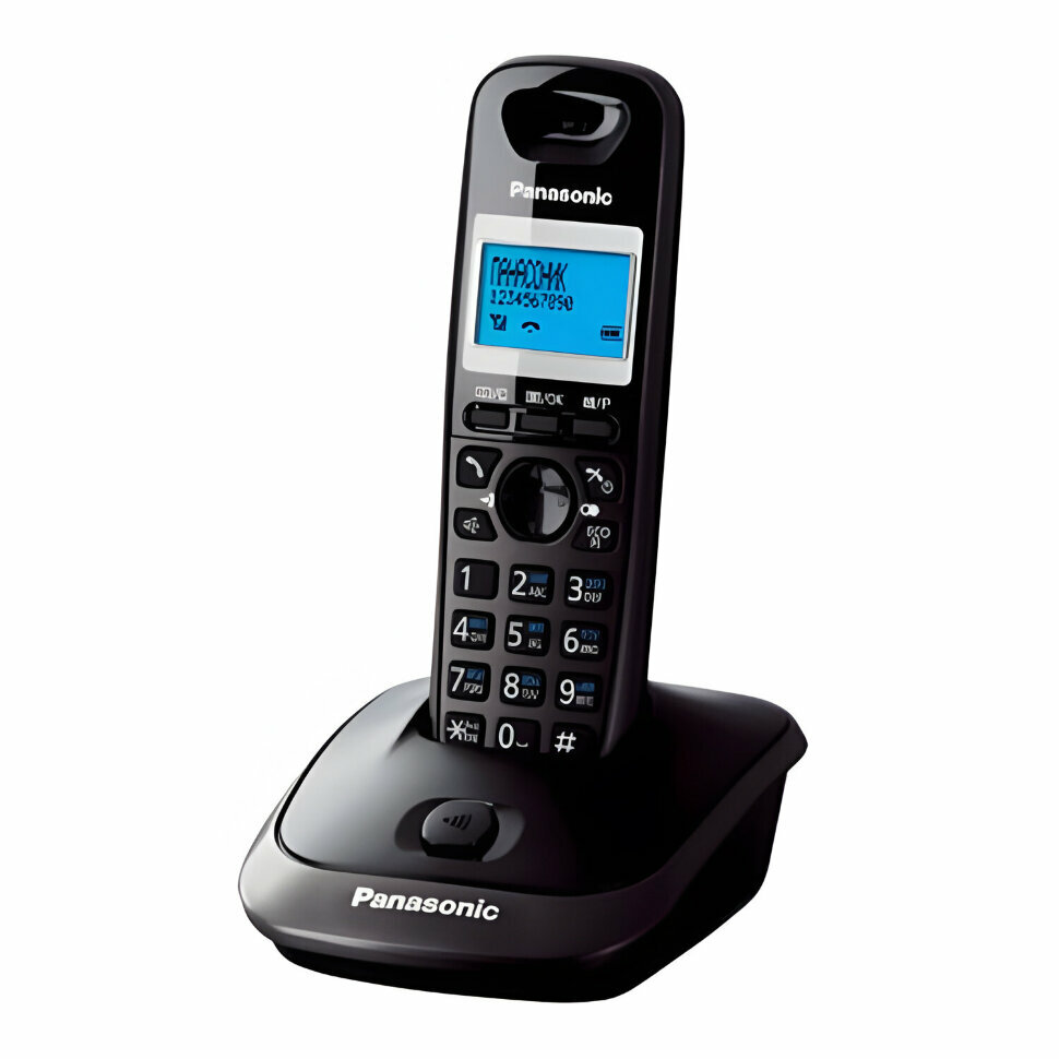 Радиотелефон PANASONIC KX-TG2511RUT, память 50 номеров, АОН, повтор, спикерфон, полифония, титановый, 260377