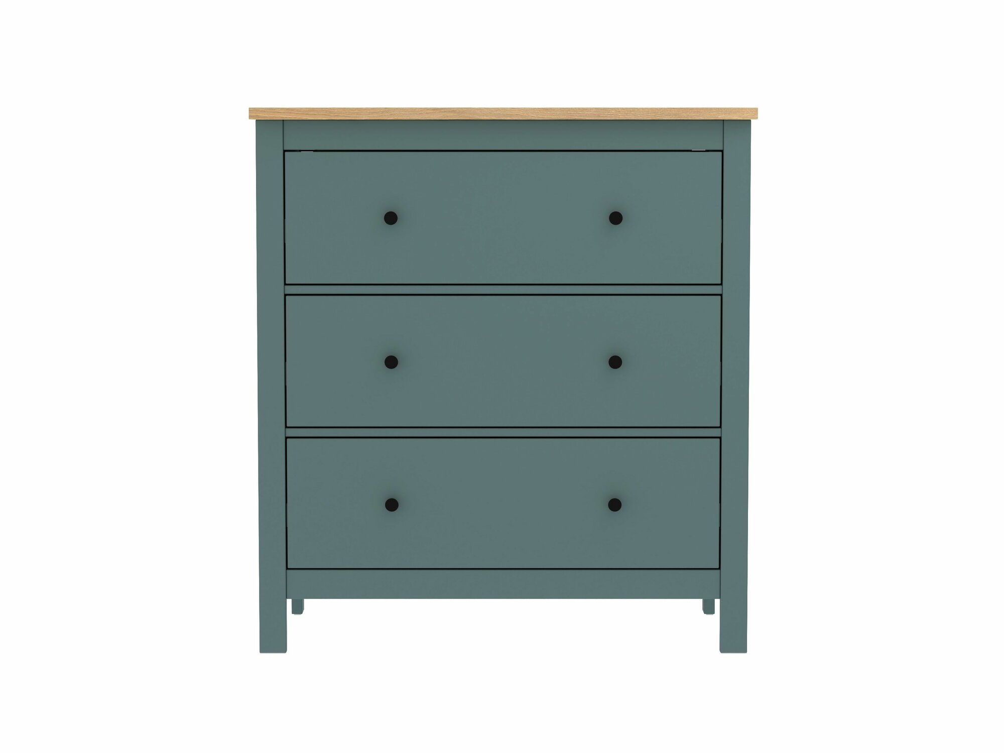 Комод "Сага" 3 ящика, темно-бирюзово-ясеневый, 92х51х101, 3 ящика