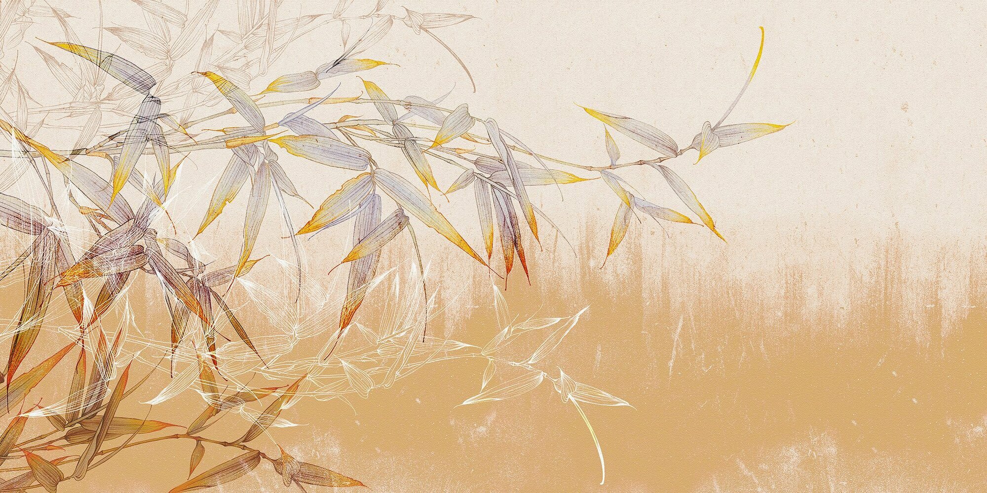 Фотообои Ветки на бежевом 270х600 см