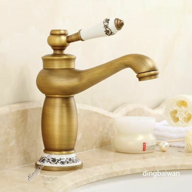 Смеситель для раковины и умывальника ретро, кран для ванную из латуни