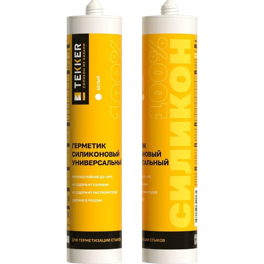 Герметик силиконовый универсальный Tekker белый, 280 мл 4680195340165