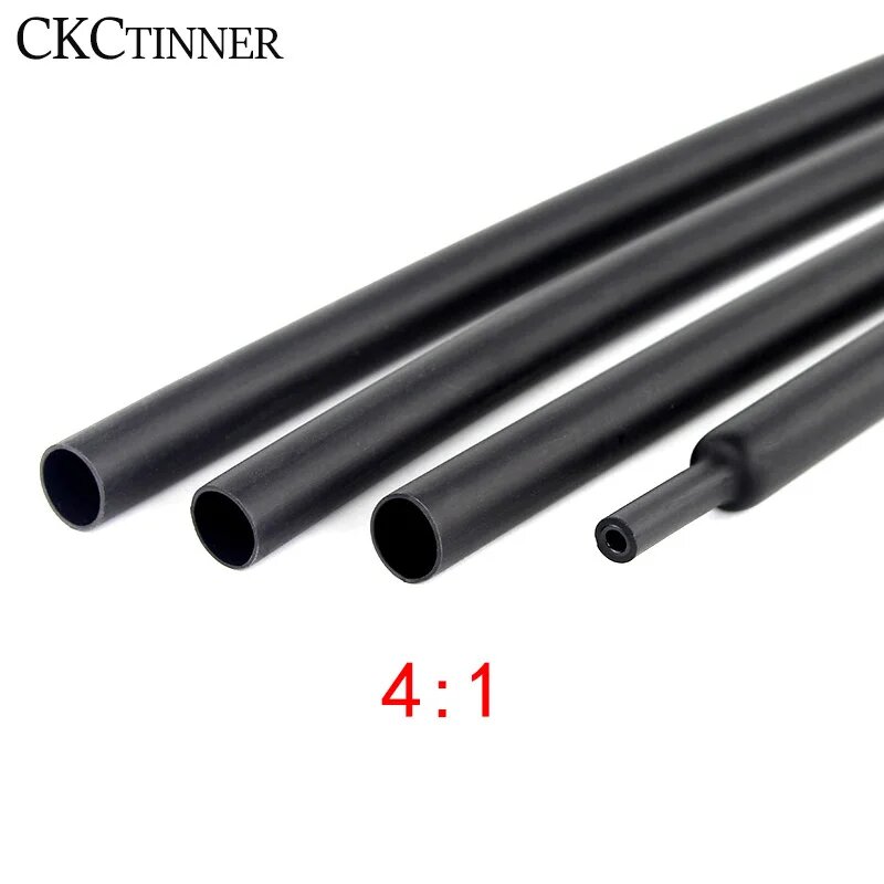 Термоусадочная трубка черная 4:1 с клеем 4-32 мм 12 мм