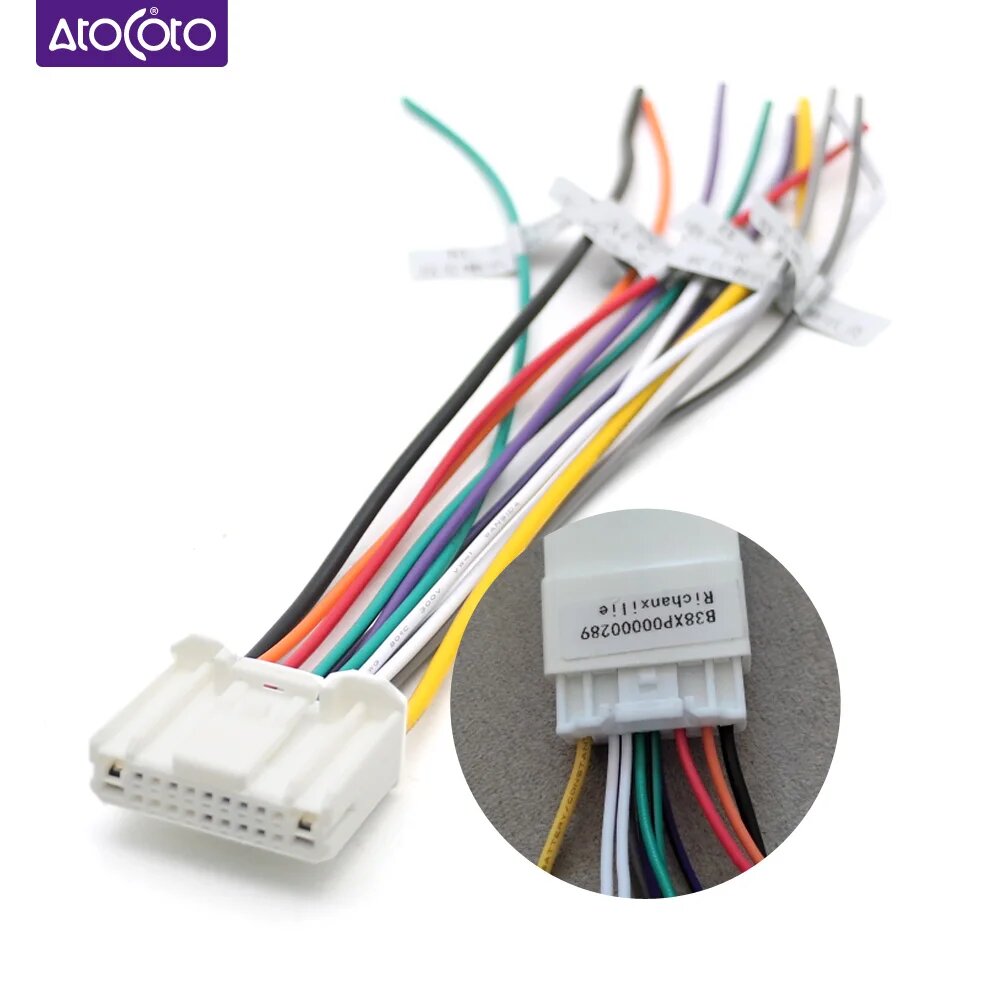 Автомобильный 20-контактный ISO стерео аудио жгут проводов кабель адаптер Разъем для Nissan Qashqai Livina Tiida CD проигрыватель заводское радио