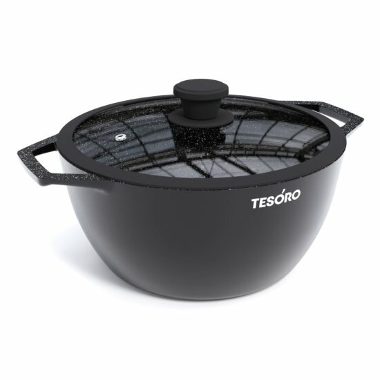 Кастрюля Tesoro Посуда Tesoro Florence Induction total dark с крышкой с силиконовым ободом 3 л (TF6630tdi)