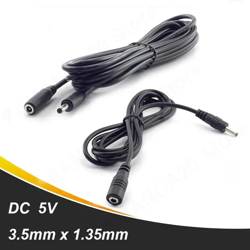 Удлинитель шнур питания 5В 2А для камеры видеонаблюдения 3,5x1,35 мм 1 meter