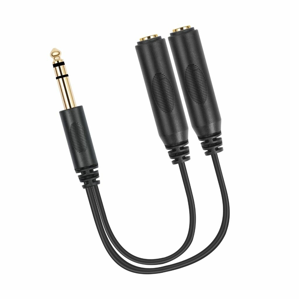 Разветвительный кабель 1/4 дюйма, стерео Y-кабель TRS звук для усилителей, микрофонов, четкий сигнал