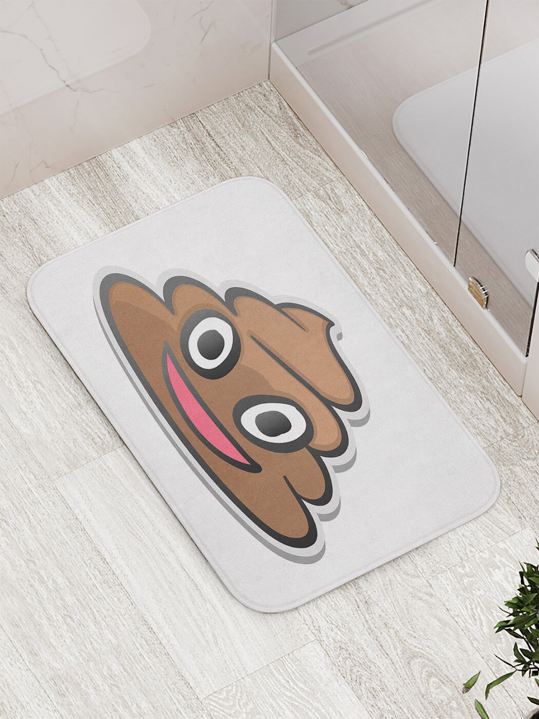 Коврик для ванной комнаты, туалета "Веселый смайл" противоскользящий, 52х77 см, JoyArty