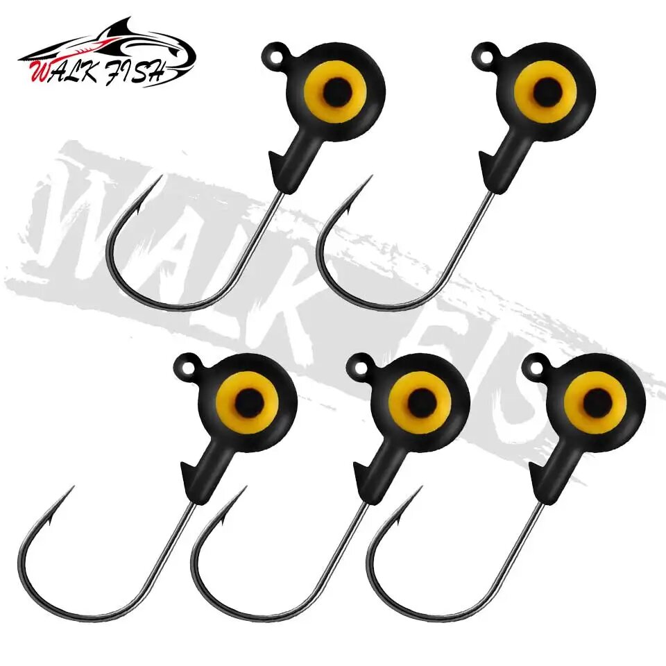 WALK FISH Джиг-головка Неда Риг, 5 шт, 1,75 г, 3,5 г, углеродистая сталь 1.75g, Color D