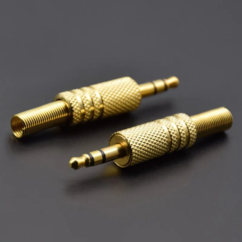 SANDOMEY 3.5mmJack Plug Золотой аудио адаптер 2 шт