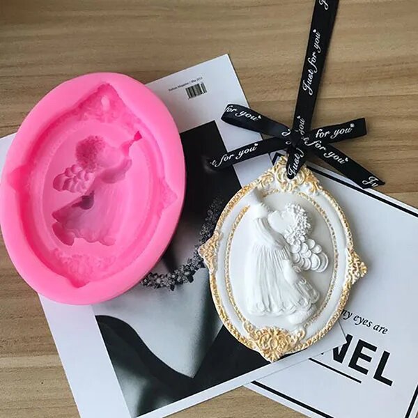 Силиконовая форма для ангела Розовый, C